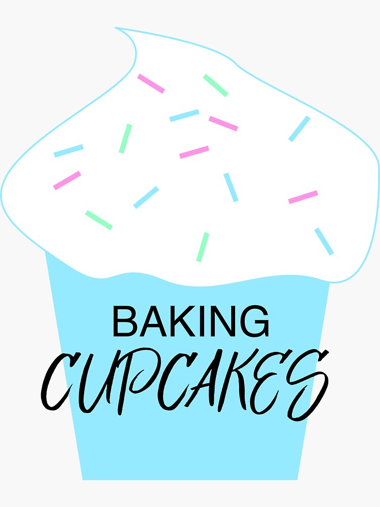 "Baking Cupcakes - blue cupcake" Sticker by niasuperstar | Redbubble