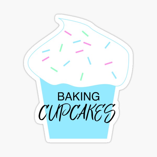 "Baking Cupcakes - blue cupcake" Sticker by niasuperstar | Redbubble