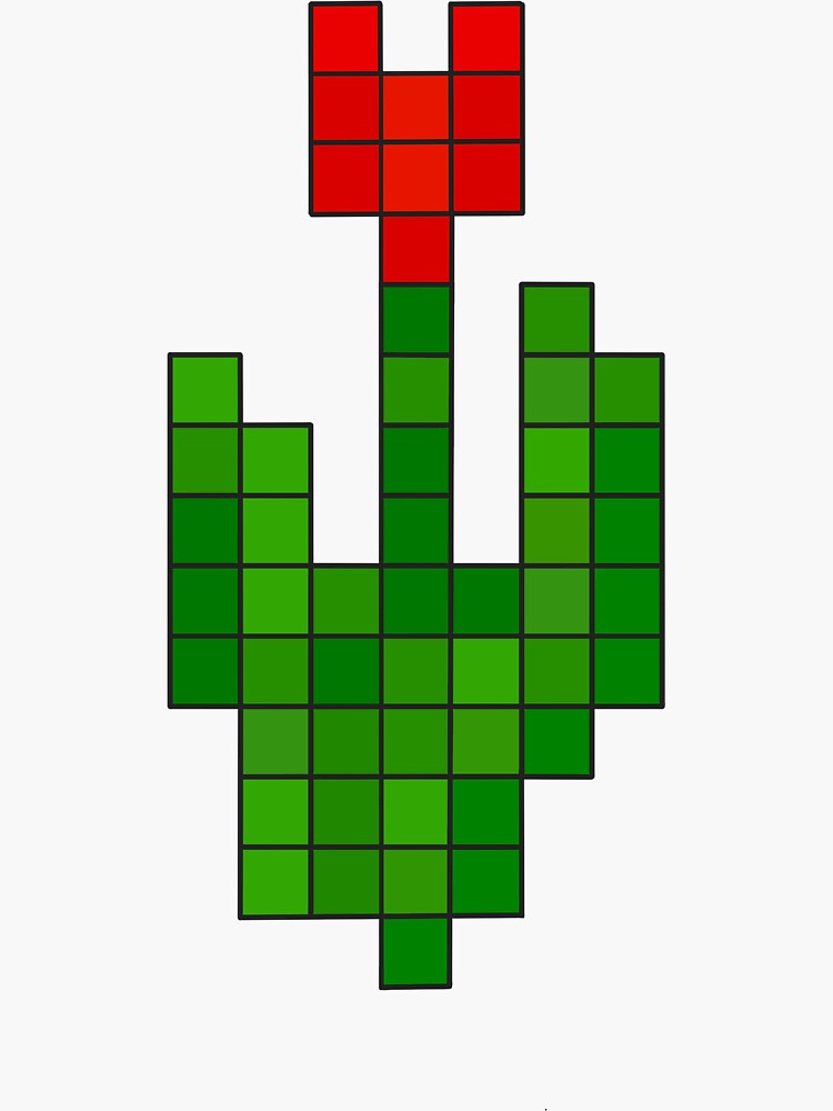 "Red Minecraft Tulip " Sticker for Sale by s3lkieshop | Redbubble