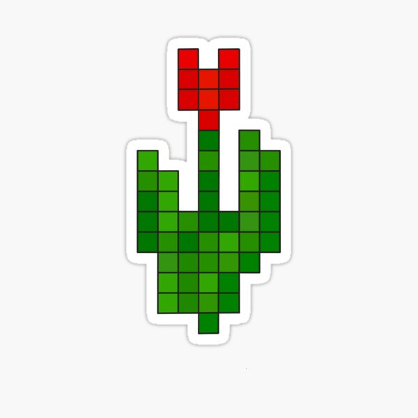 Pegatina «Tulipán rojo de Minecraft» de s3lkieshop | Redbubble