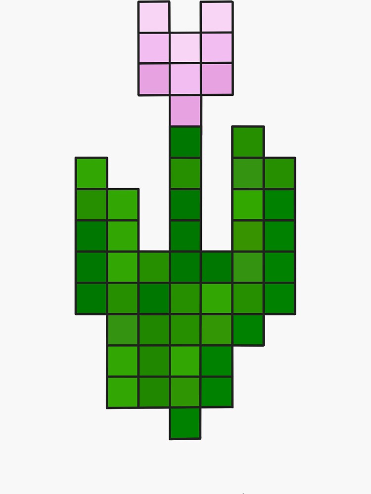 Pegatina for Sale con la obra «Tulipán rosa de Minecraft» de s3lkieshop ...