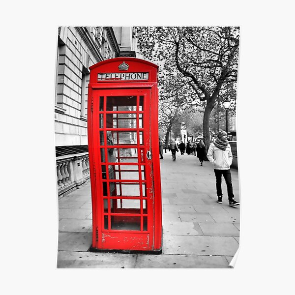 "Red telephone box" Poster for Sale by pinoyborian | Redbubble