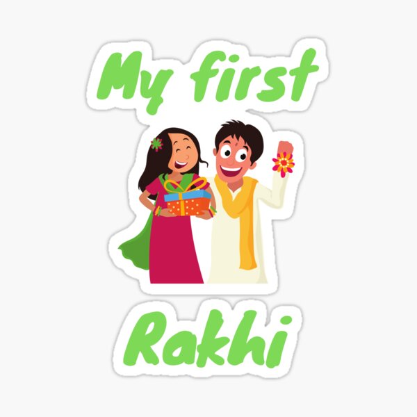 "My First Rakhi" Sticker for Sale by VirtuaWaves | Redbubble