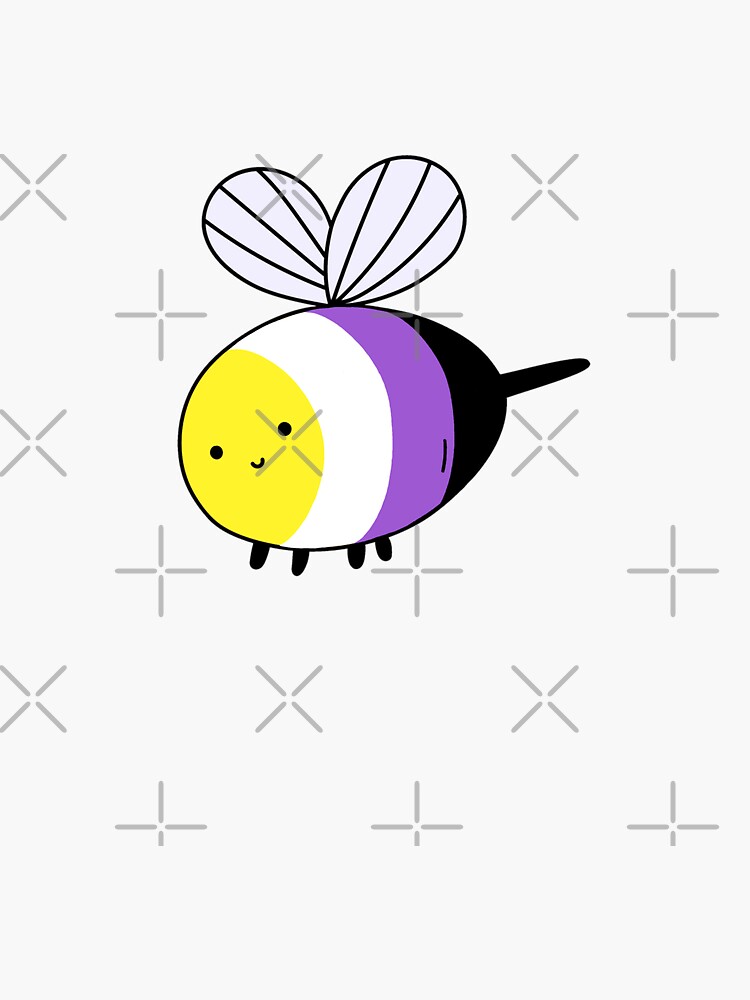 "Subtle Nonbinary Bee. nonbinary bee" Sticker for Sale by tiredandbored | Redbubble