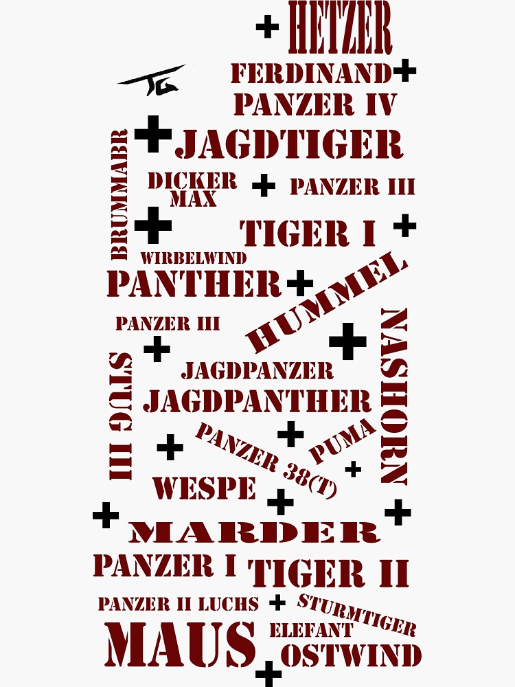 "GERMAN TANKS OF WW2" Sticker for Sale by Skyrimjoe | Redbubble