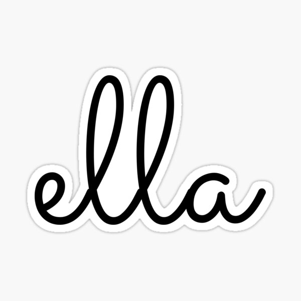 "ella cursive name handwriting" Sticker for Sale by sollunadesigns ...