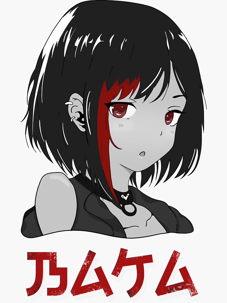 "Emo Waifu" Sticker by Ren-Sign | Redbubble