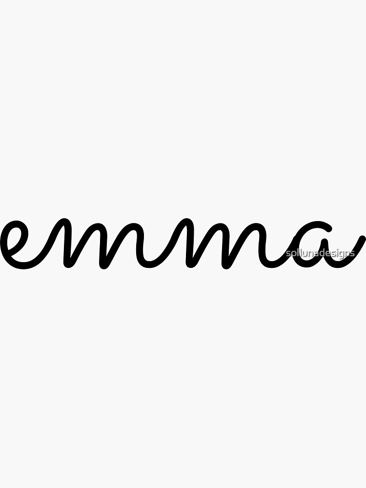 "emma cursive name handwriting" Sticker for Sale by sollunadesigns ...