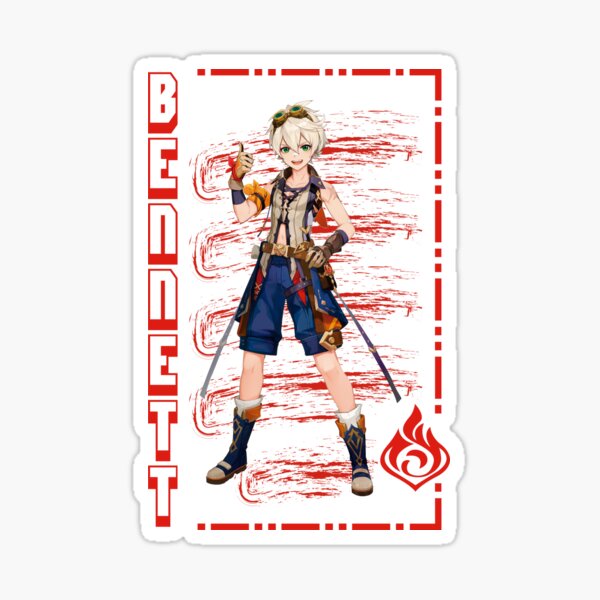 "GENSHIN IMPACT | BENNETT" Sticker for Sale by MaxwellYT | Redbubble