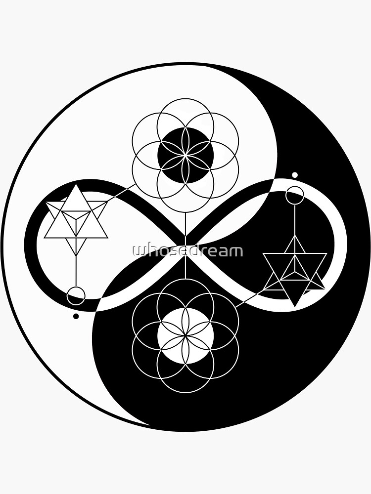 "Sacred Geometry Yin Yang Mandala" Sticker by whosedream | Redbubble
