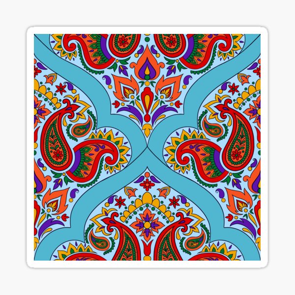 "Seamless Paisley Pattern - Blue" Sticker for Sale by SemDesigns1 ...
