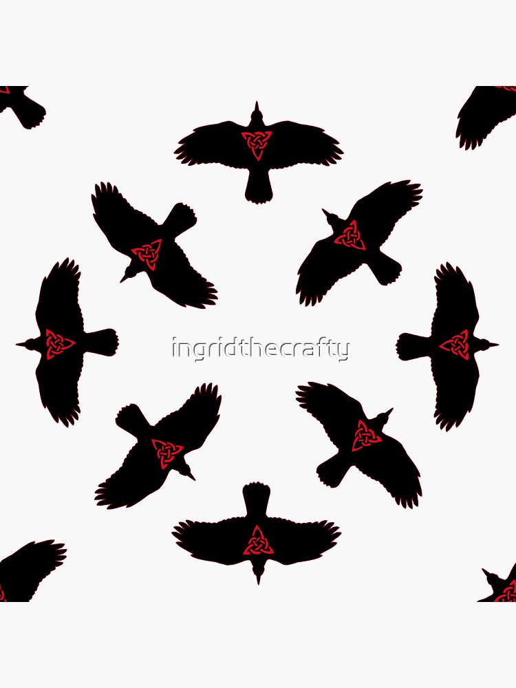 "Celtic Ravens in Flight" Sticker for Sale by ingridthecrafty | Redbubble