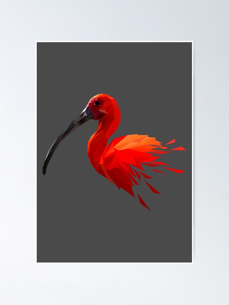 "Red bird low poly." Poster by shekularaz | Redbubble