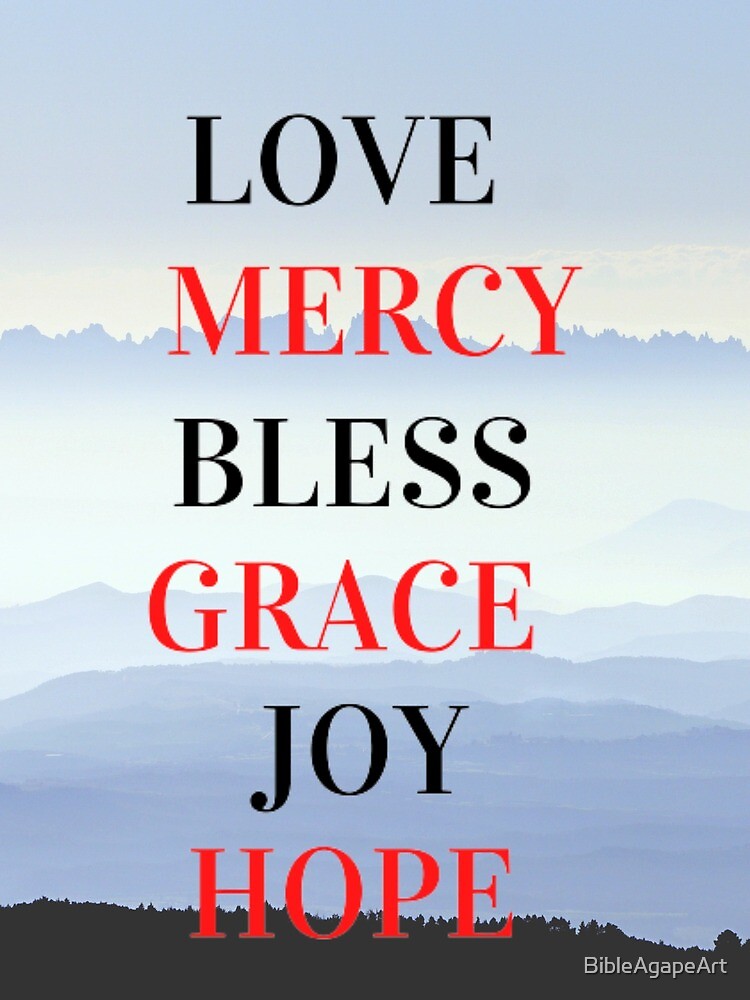 "Love Mercy Bless Grace Joy Hope cute encourage Post" Photographic ...