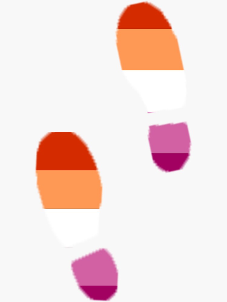 "Lesbian Flag Footprints" Sticker for Sale by VaguelyDown | Redbubble