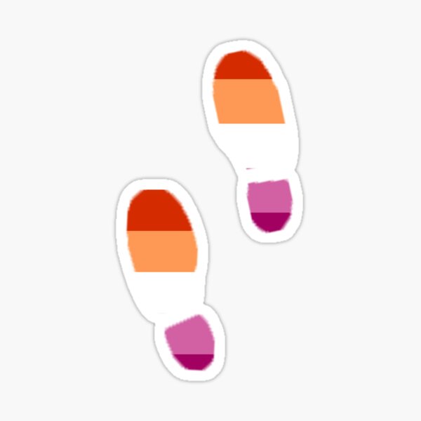 "Lesbian Flag Footprints" Sticker for Sale by VaguelyDown | Redbubble