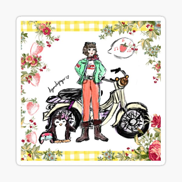 "Moped Ride" Sticker for Sale by Kyandipaper | Redbubble