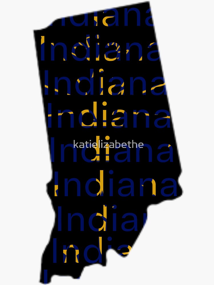 "States: Indiana + Flag" Sticker by katielizabethe | Redbubble