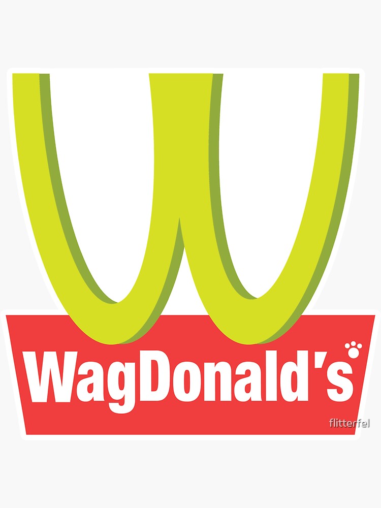 "Wagdonald's : Furry Fast Food" Sticker for Sale by flitterfel | Redbubble
