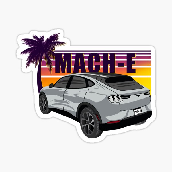 "Sunset Mach-E in Iconic Silver" Sticker for Sale by zealology | Redbubble