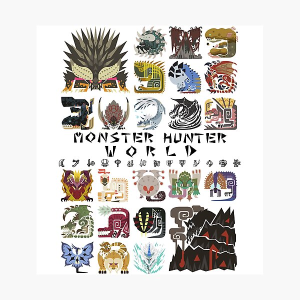 "Characters monster hunter symbols" Photographic Print by WaltersRobert ...