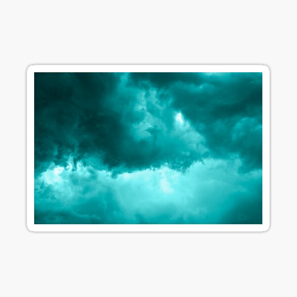 "Cyan Aqua Dangerously menacing angry dark grey storm clouds" Sticker ...