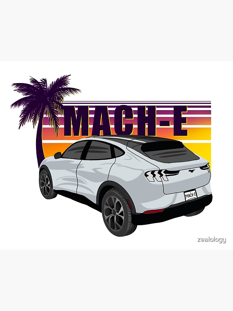 "Sunset Mach-E in Space White" Poster for Sale by zealology | Redbubble