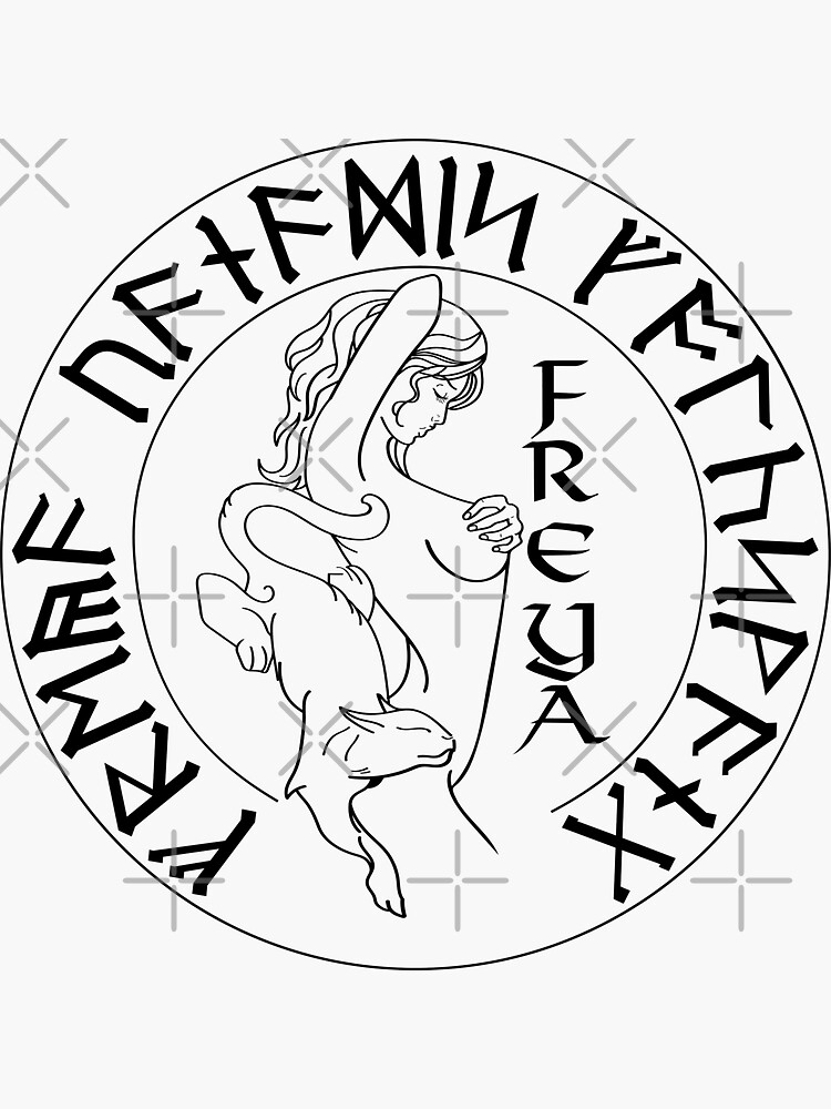"Freya | Cat | Norse Mythology | Runes | Witchy | Viking Design ...