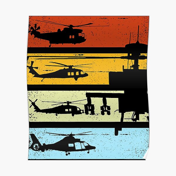 "Vintage Helicopter Pilot Gift " Poster by Lazariyah85 | Redbubble