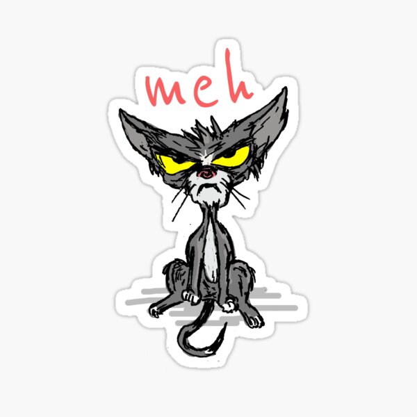 "Sarcastic Meh Cat" Sticker for Sale by EdgarStudio | Redbubble