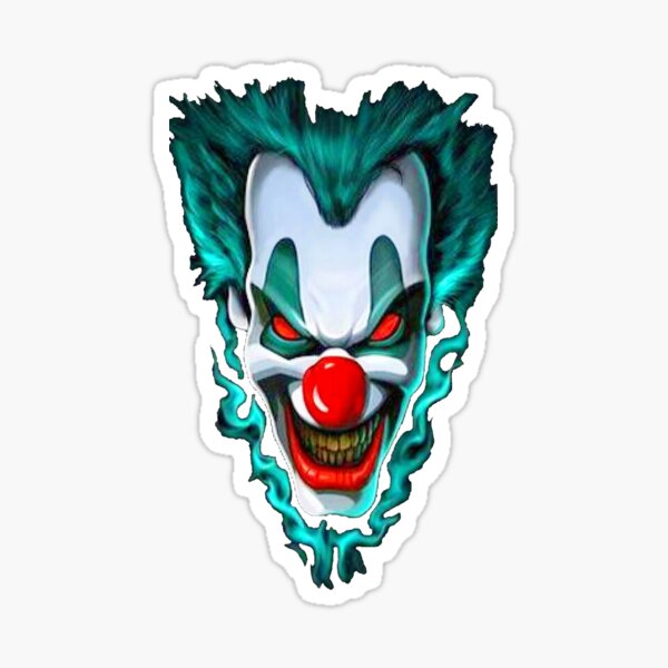 " evil clown" Sticker for Sale by GenericPrint | Redbubble