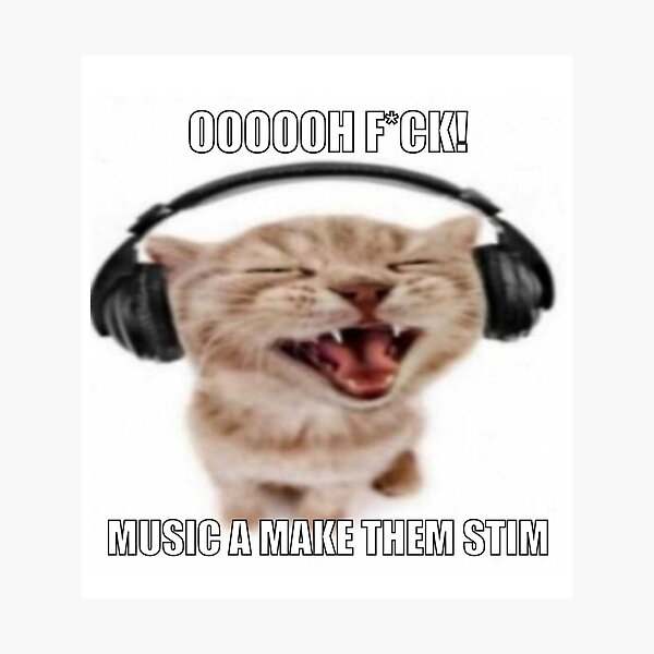 "Stimming Music Cat" Photographic Print for Sale by autisticart | Redbubble