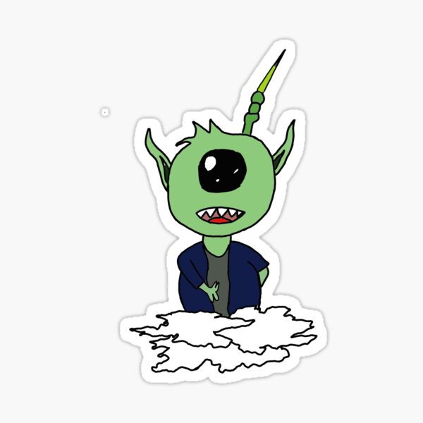 "cute alien " Sticker by emrys2 | Redbubble