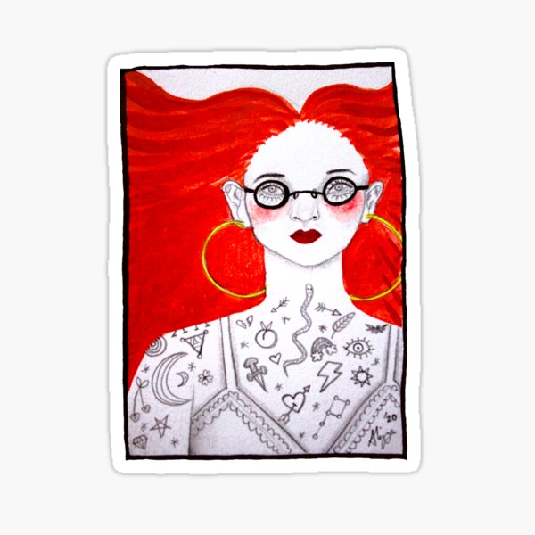"Red Hair Hottie" Sticker for Sale by alizzadanika | Redbubble