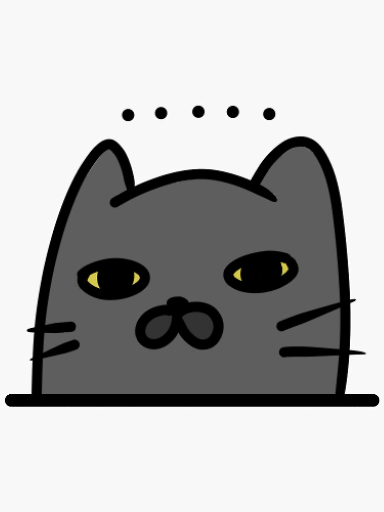 "Meh-Cat (Speechless)" Sticker for Sale by ChurippuDesign | Redbubble