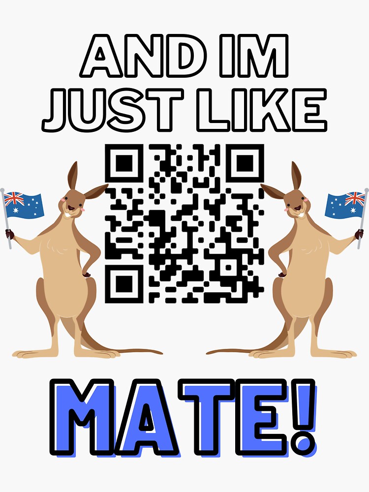 "" Australian Mate " QR Code design" Sticker for Sale by QRcodeTees ...
