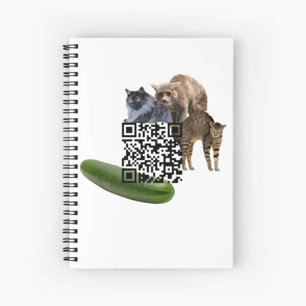 "" Cats and Cucumbers " QR code design" Spiral Notebook for Sale by ...