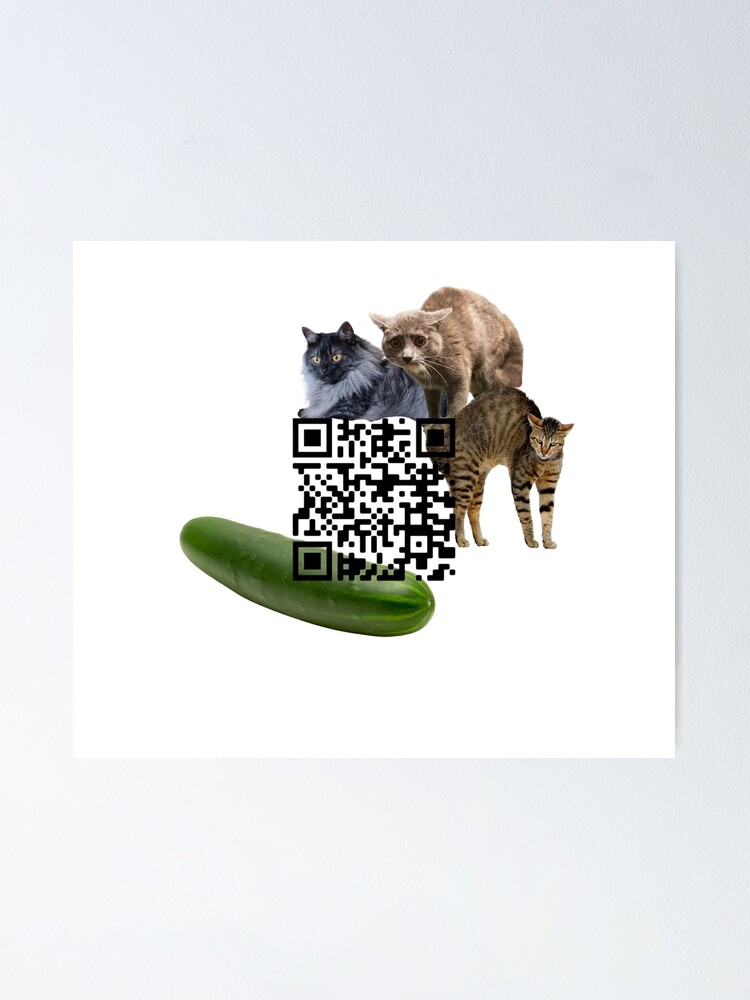 "" Cats and Cucumbers " QR code design" Poster for Sale by QRcodeTees ...