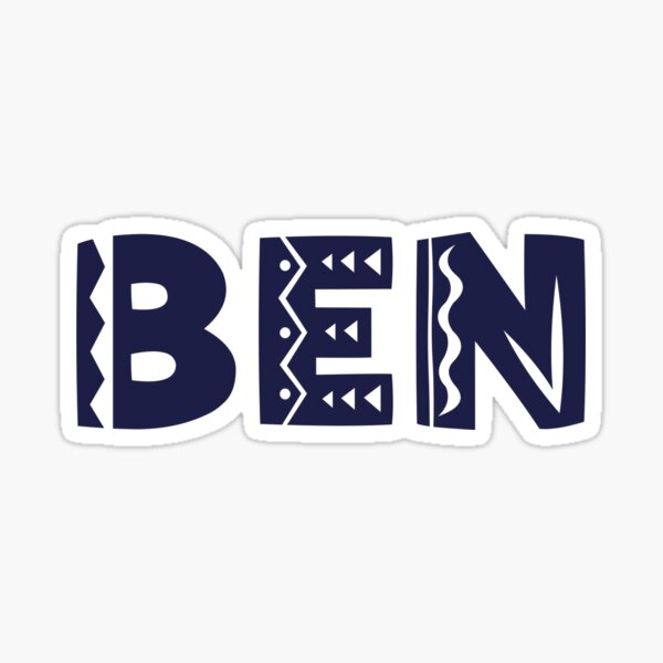 "BEN" Sticker by bisonaya | Redbubble