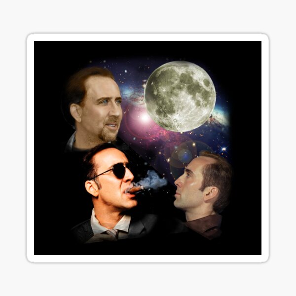 "Nicolas Cage Month Smoke" Sticker for Sale by TescoQue | Redbubble