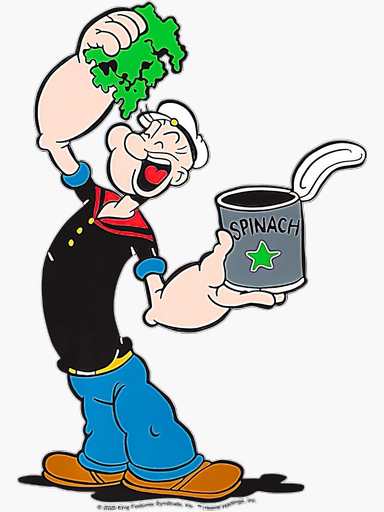 "Popeye Eating Spinach" Sticker for Sale by Anhtran511 | Redbubble
