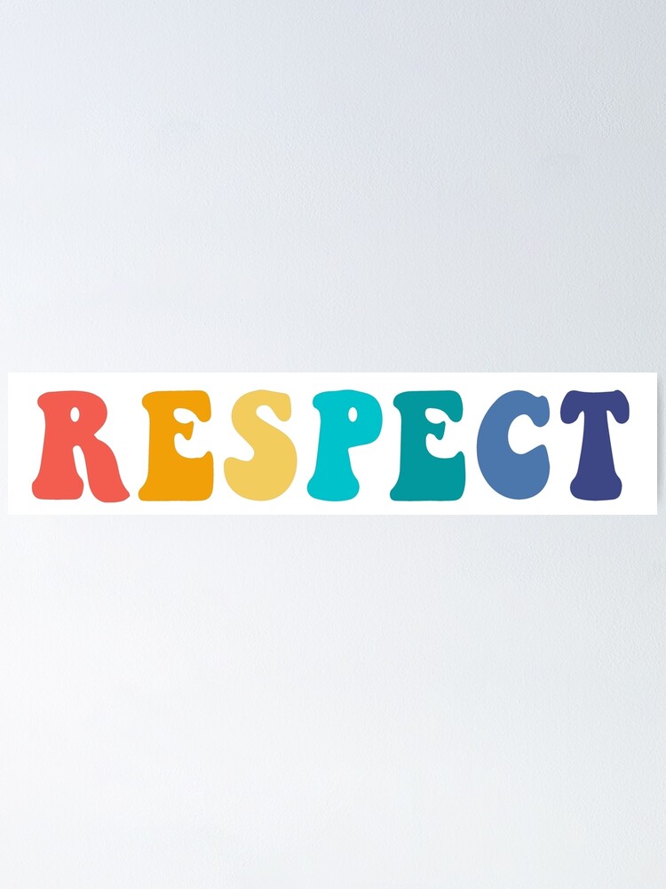 "RESPECT Retro Rainbow (White Variation)" Poster by CelestialTabby ...