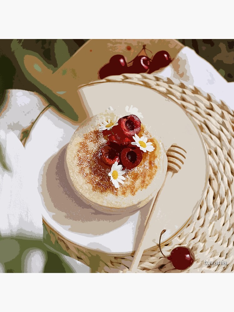 "Food: Honey Cherry Pancake" Poster for Sale by tyvania | Redbubble