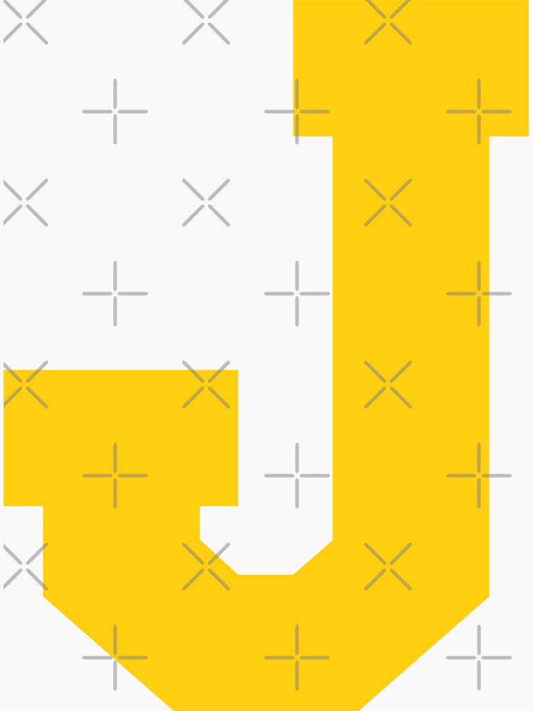 "Alphabet, Yellow J, Sports letter J" Sticker for Sale by TheCultStuff ...