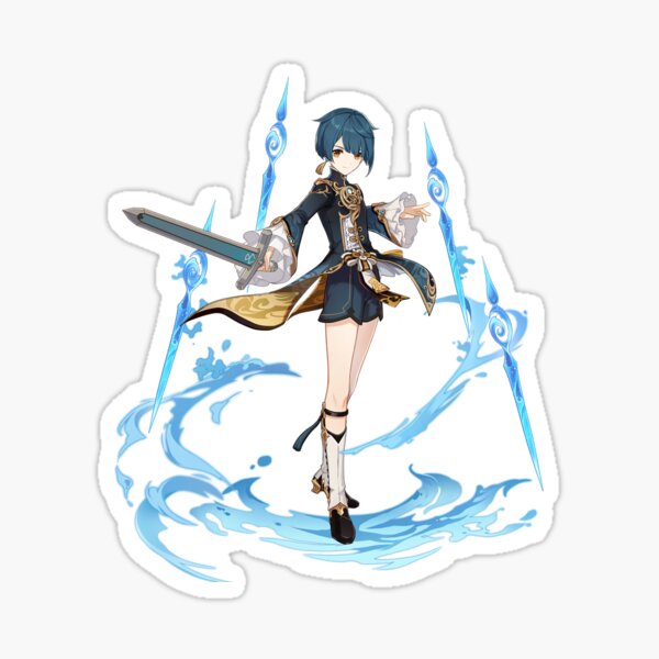 "Genshin Impact Xingqiu Splash Sticker" Sticker for Sale by pokeenix ...