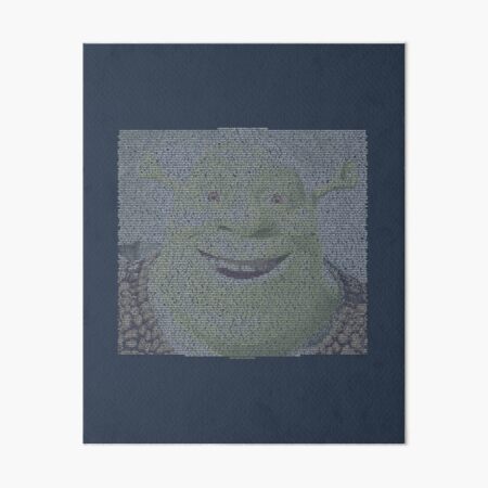 "SHREK Entire Script With Shrek Face" Art Board Print for Sale by ...