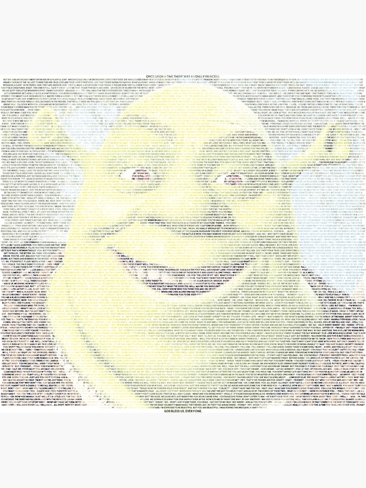 "SHREK Entire Script With Shrek Face" Magnet for Sale by luisoart ...