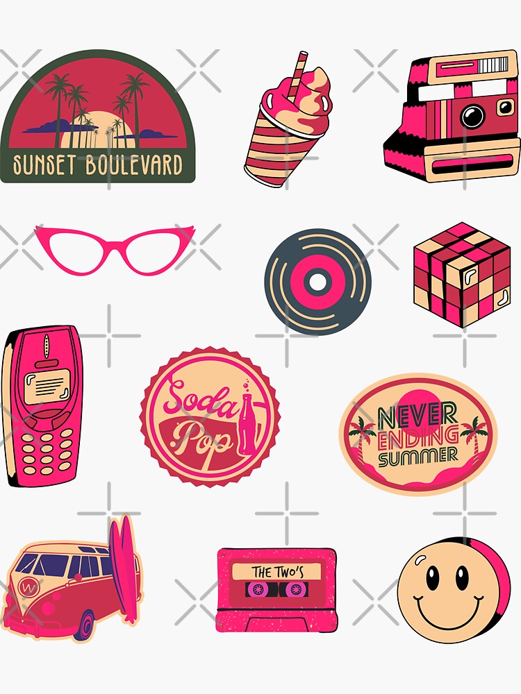 "Pink Retro Aesthetic" Sticker for Sale by HushedCreations | Redbubble