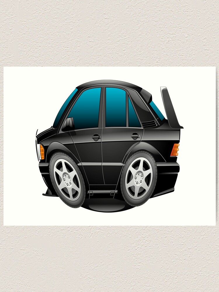"Mercedes 190E EVO Chubby caricature car" Art Print for Sale by TDanny ...