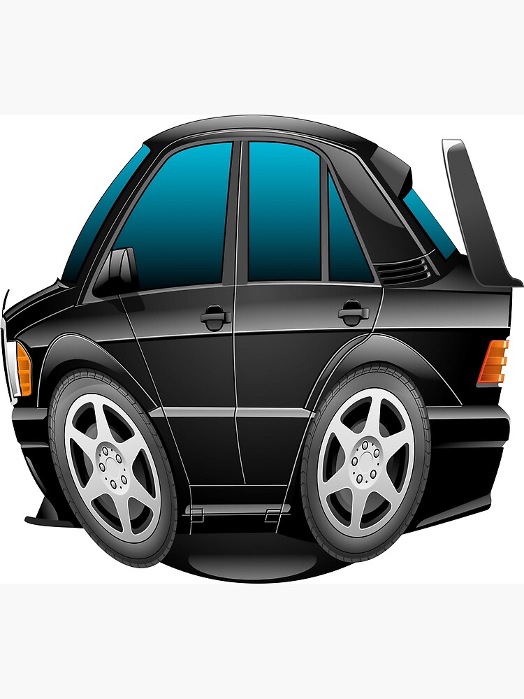 "Mercedes 190E EVO Chubby caricature car" Art Print for Sale by TDanny ...